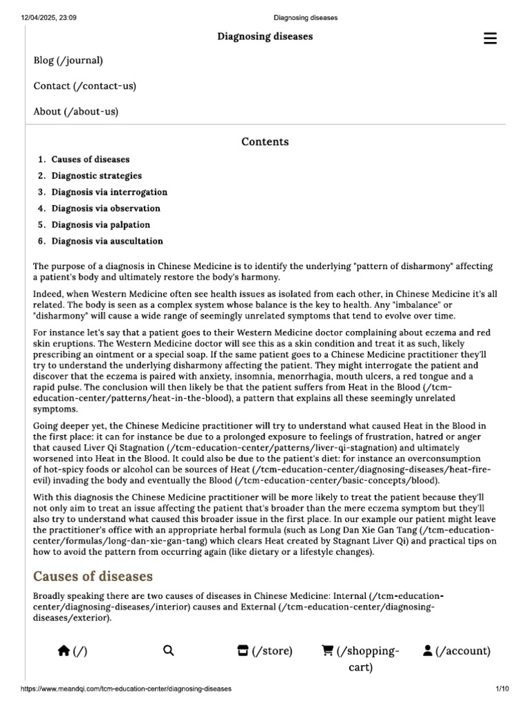 TCM Diagnosing Diseases | PDF