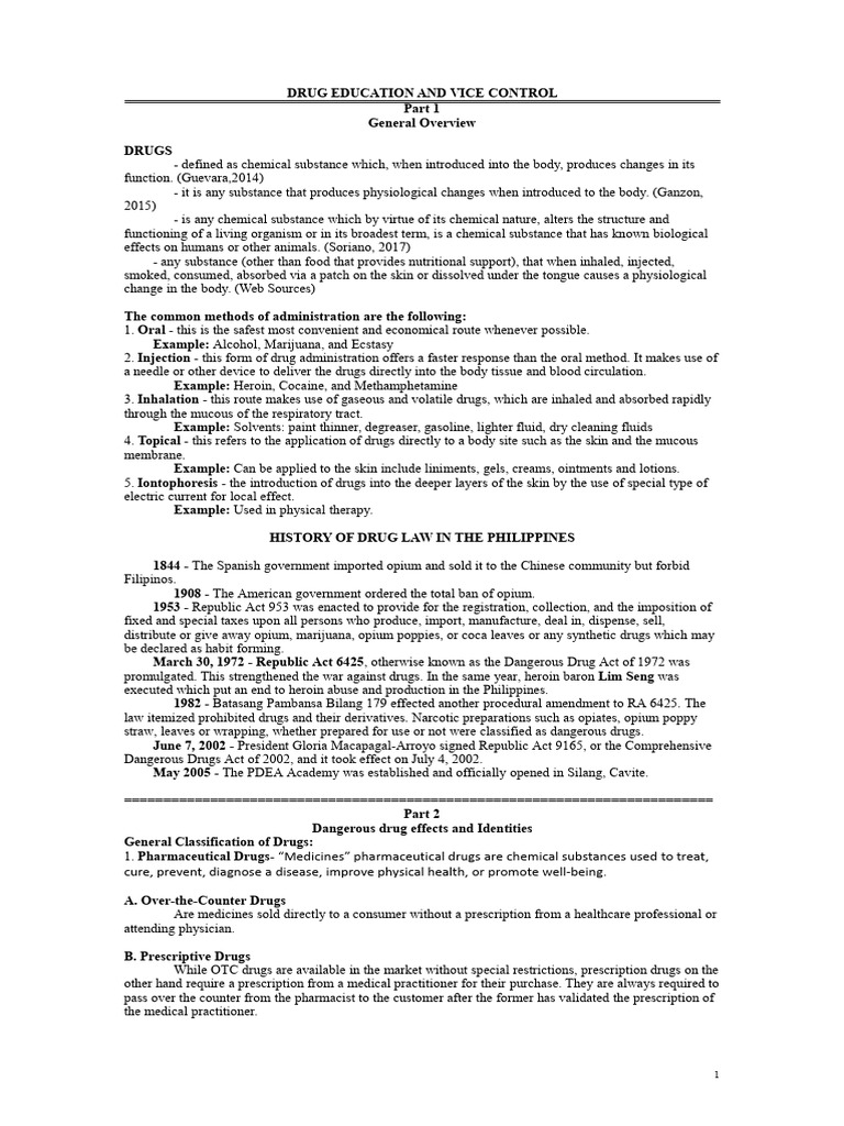 Drug Education and Vice Control | PDF | Stimulant | Topical Medication