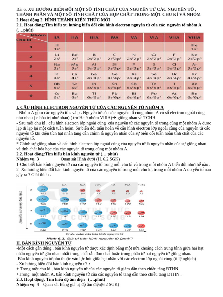 Bài 6 Hóa 10 - 10A8 | PDF