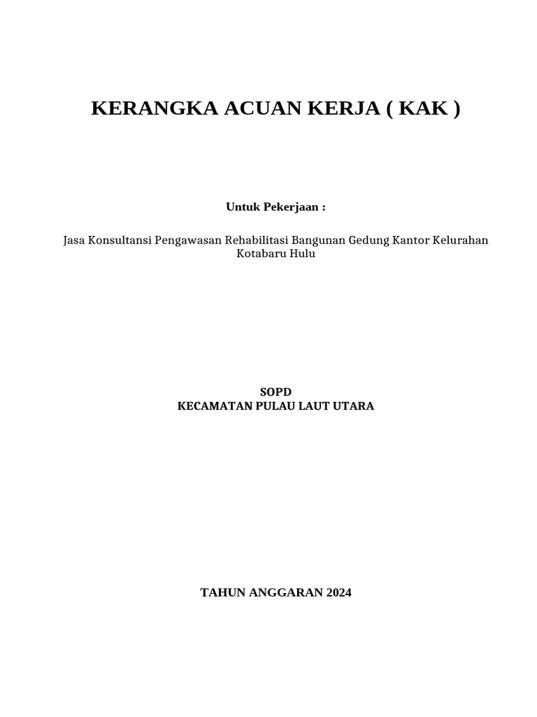Kak Pws Rehab Kantor | PDF
