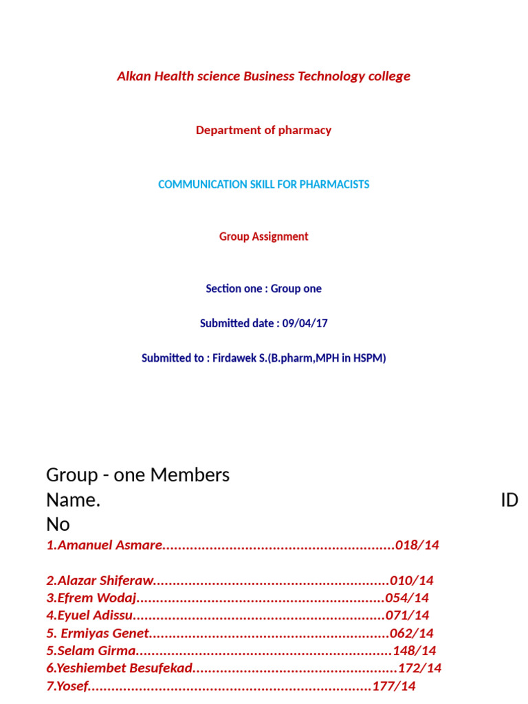 Communication Ass - Present Group 1 | PDF | Communication | Nonverbal Communication