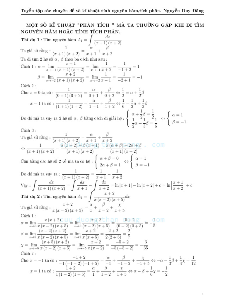 Giai-tich-1 Mo T-so -Thu -Thua T-du Ng-De -Ti Nh-ti Nh-phan - [Cuuduongthancong.com] | PDF
