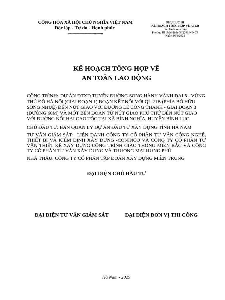 Ke Hoach Tong Hop An Toan | PDF