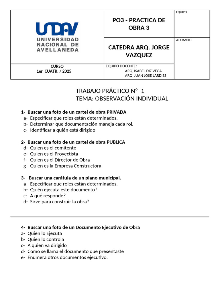 TP N 1 PO3 1er C 2025 | PDF