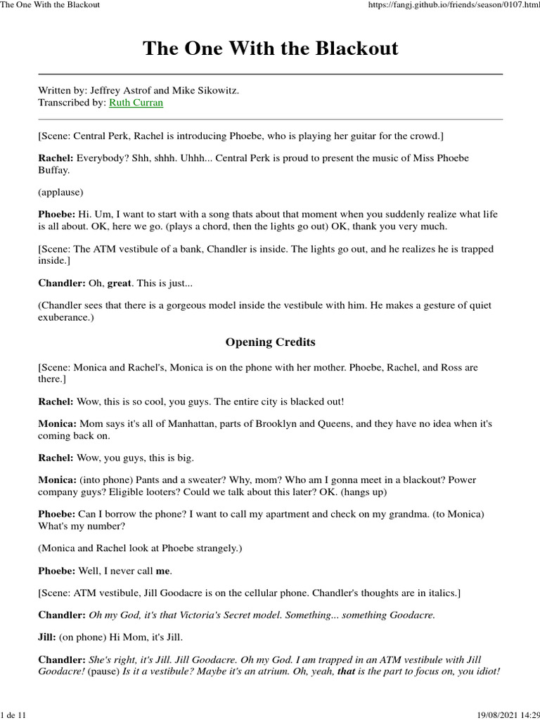 1.7 The One With The Blackout | PDF