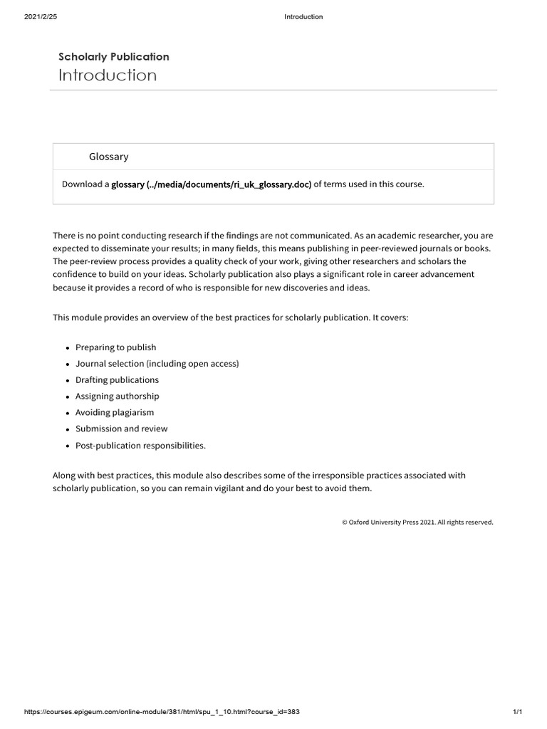 Best Practices for Scholarly Publication | PDF