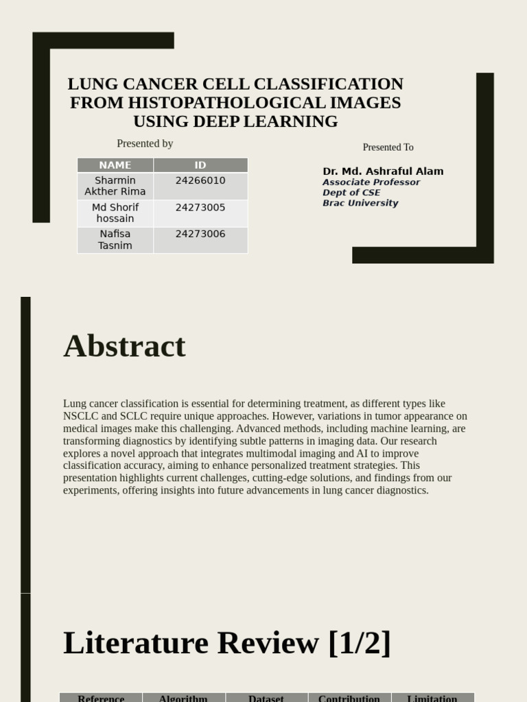 Lung Cancer Classification with Deep Learning | PDF | Deep Learning ...