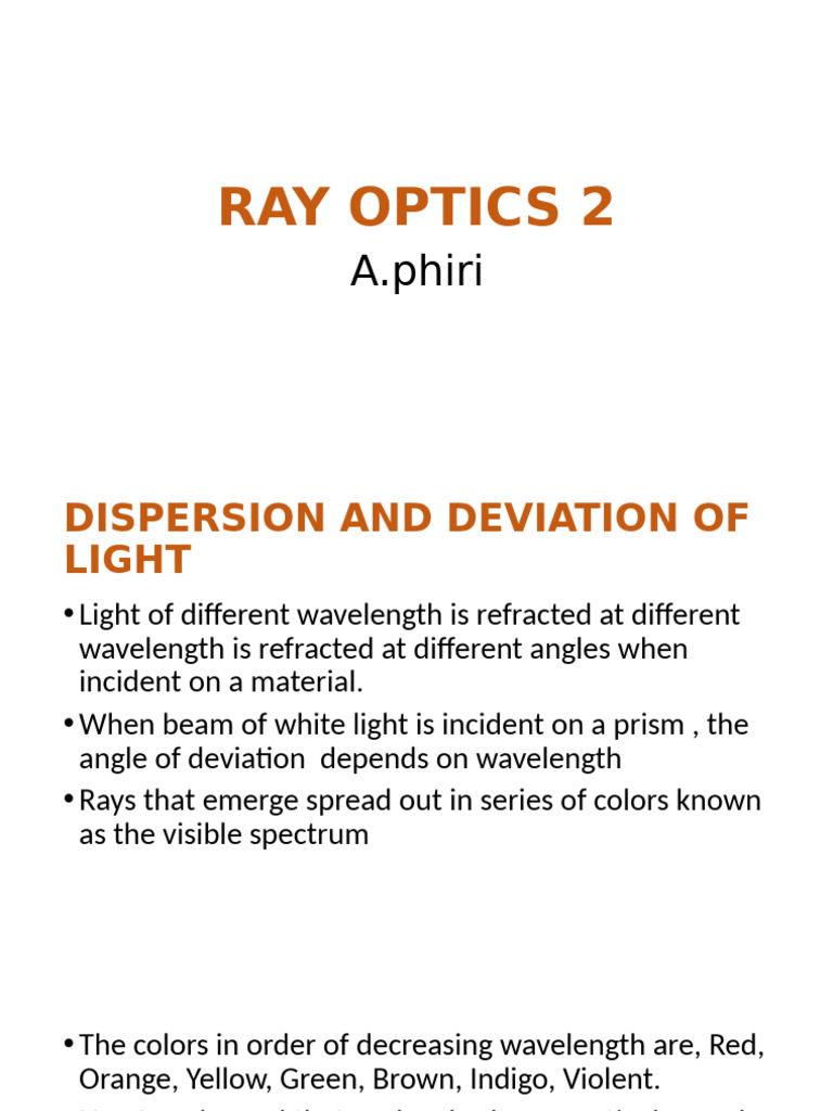 6. Ray optics 2 | PDF | Polarization (Waves) | Diffraction