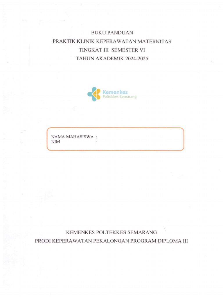 Buku Panduan PKK Maternitas SMT 6 24-25 | PDF