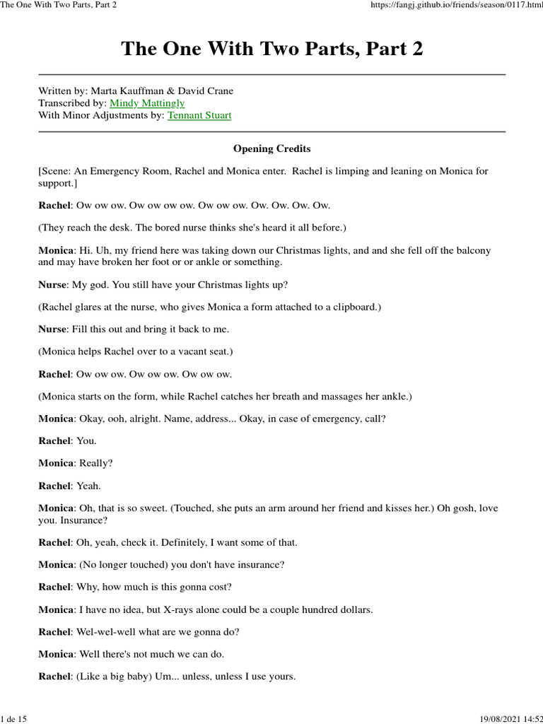 1.17 The One With Two Parts, Part 2 | PDF | Friends