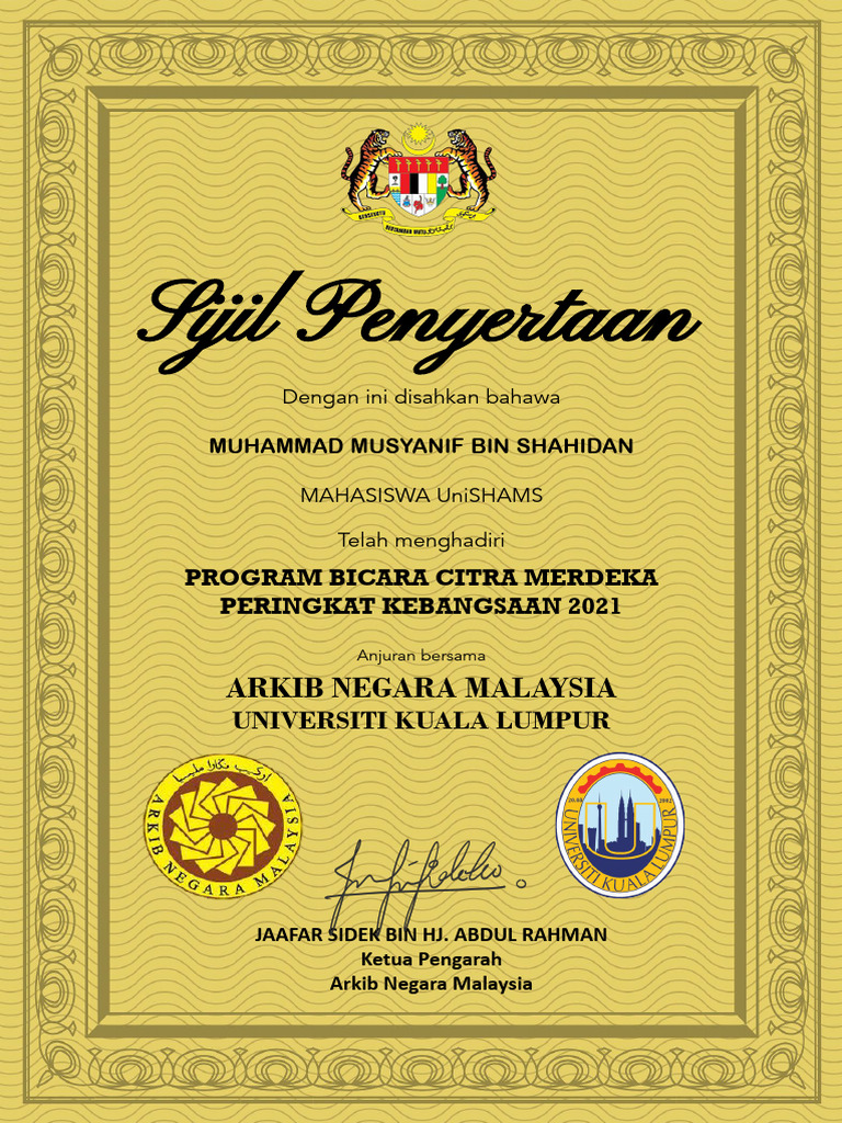 eSIJIL CITRA MERDEKA | PDF