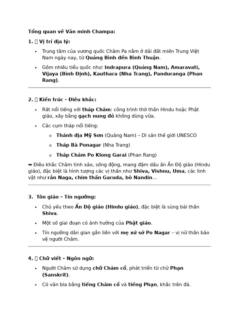 Tổng quan về Văn minh Champa | PDF