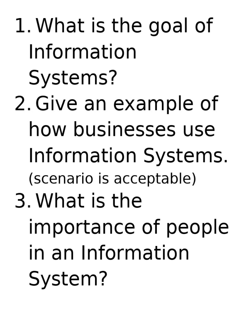 Goals of Information Systems Explained | PDF