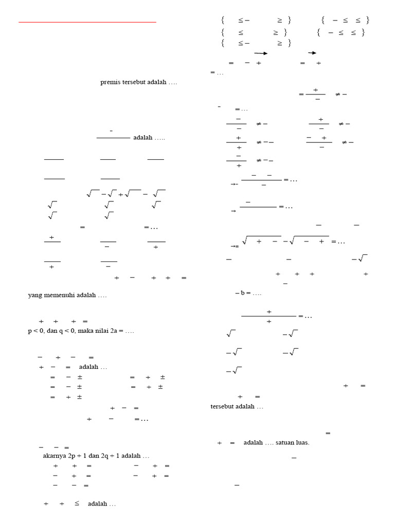 Latihan Soal MTK Wajib Kelas Xii | PDF