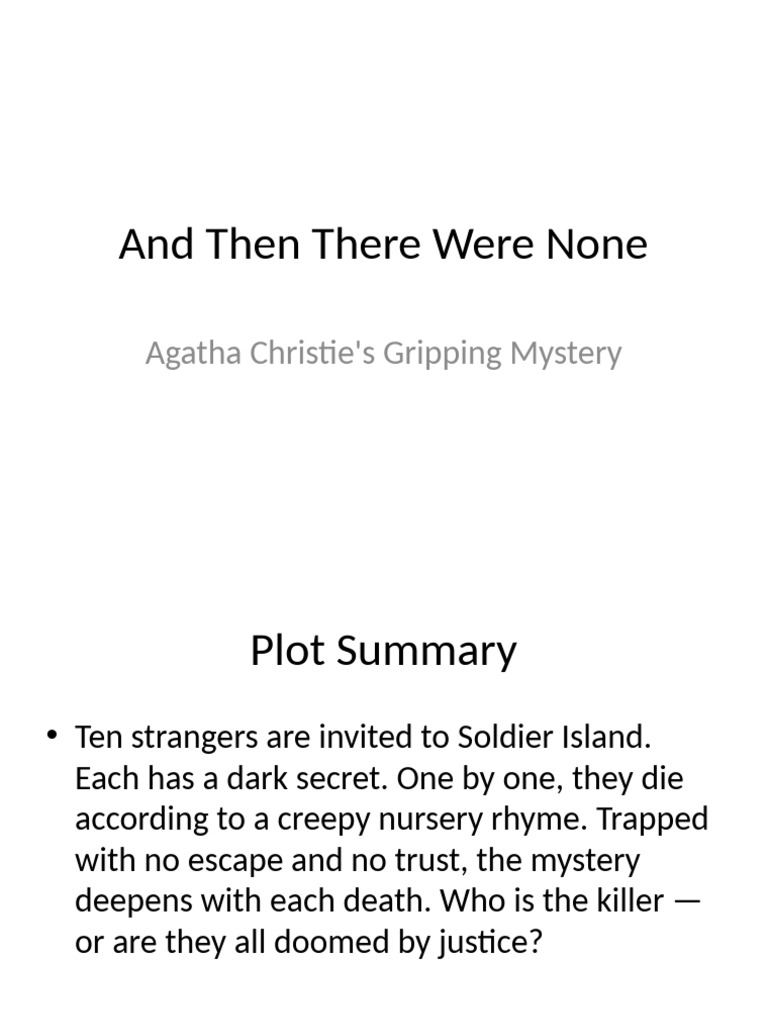 And Then There Were None: Character Insights | PDF