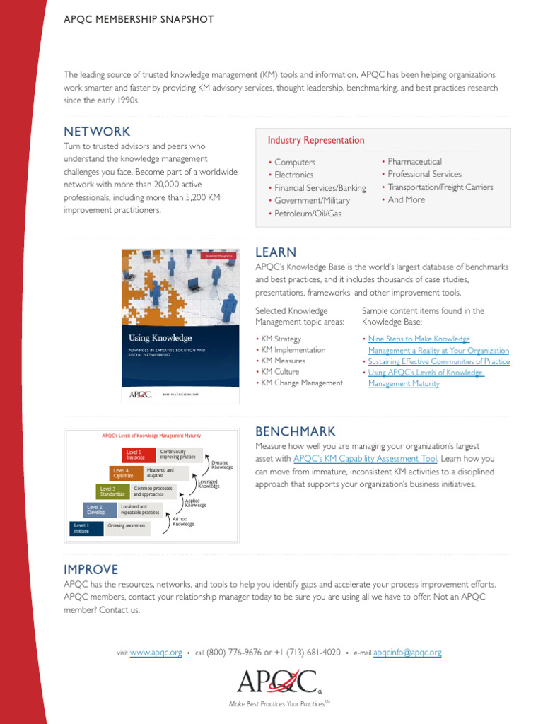 APQC Knowledge Management Overview | PDF | Knowledge Management | Knowledge