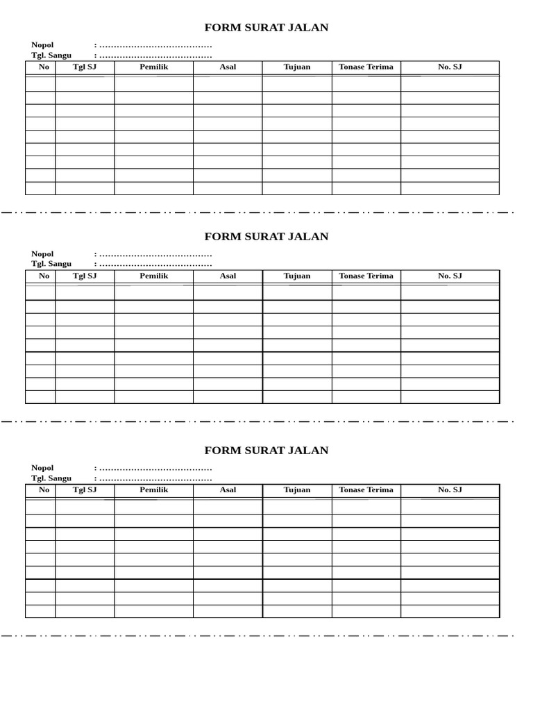 Form Surat Jalan dan Informasi Pengiriman | PDF