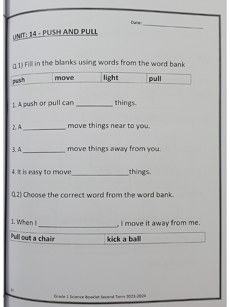 G1 Science Ch#14 Push and Pull | PDF