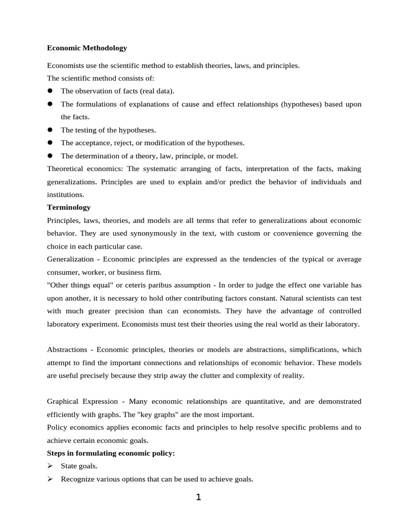 Economic Methodology Overview | PDF | Economics | Methodology