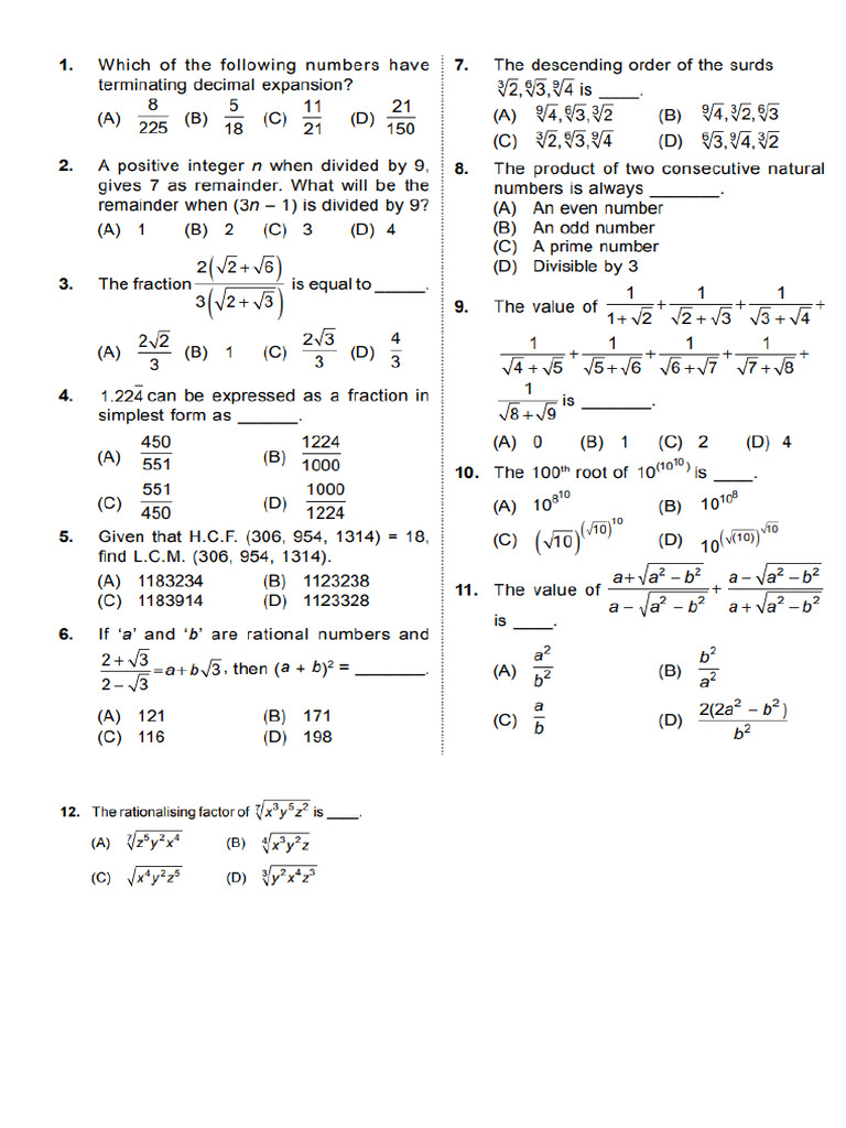 Practice Questions Limits classXII | PDF