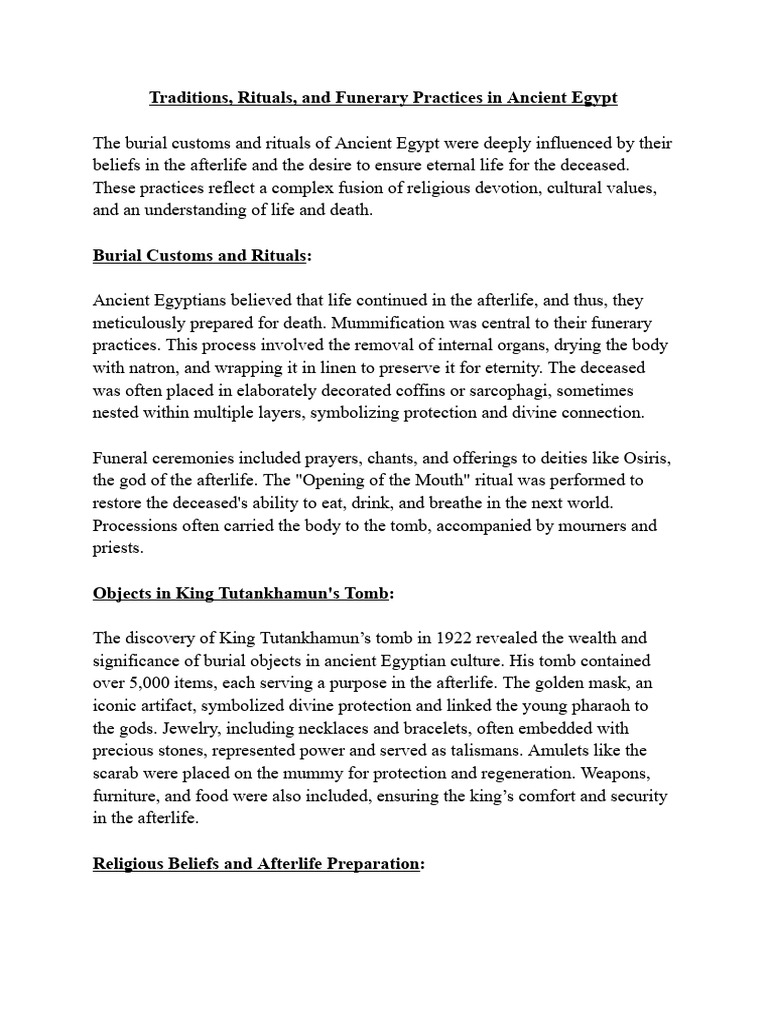 Ancient Egyptian Funerary Practices | PDF | Ancient Egyptian Religion ...