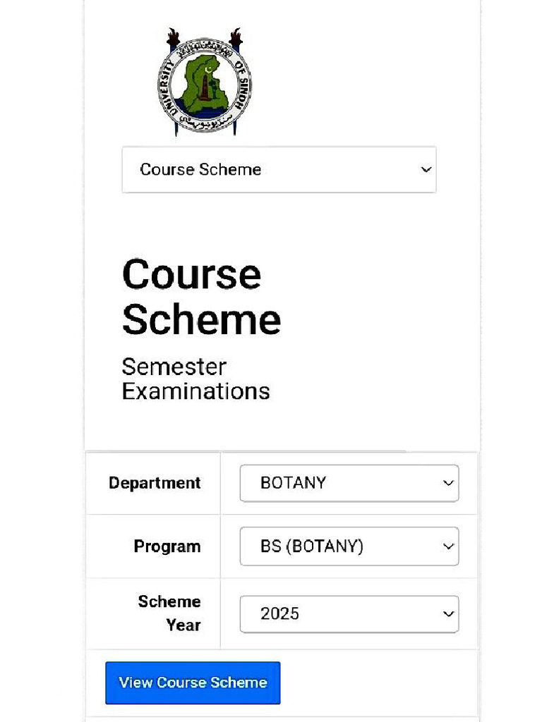 Course Scheme of BS BOTANY 2025 | PDF