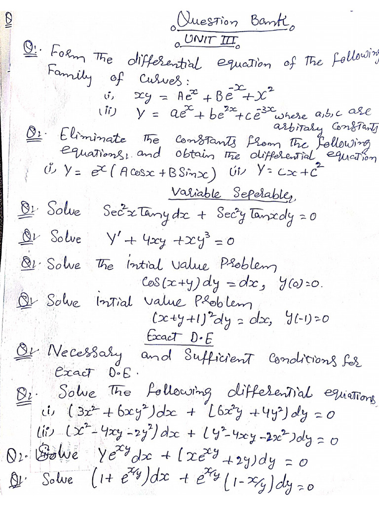 Unit III Practice Set (PTU Questions) | PDF