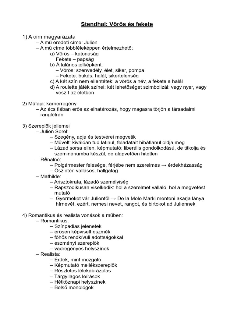 Stendhal - Voros Es Fekete | PDF