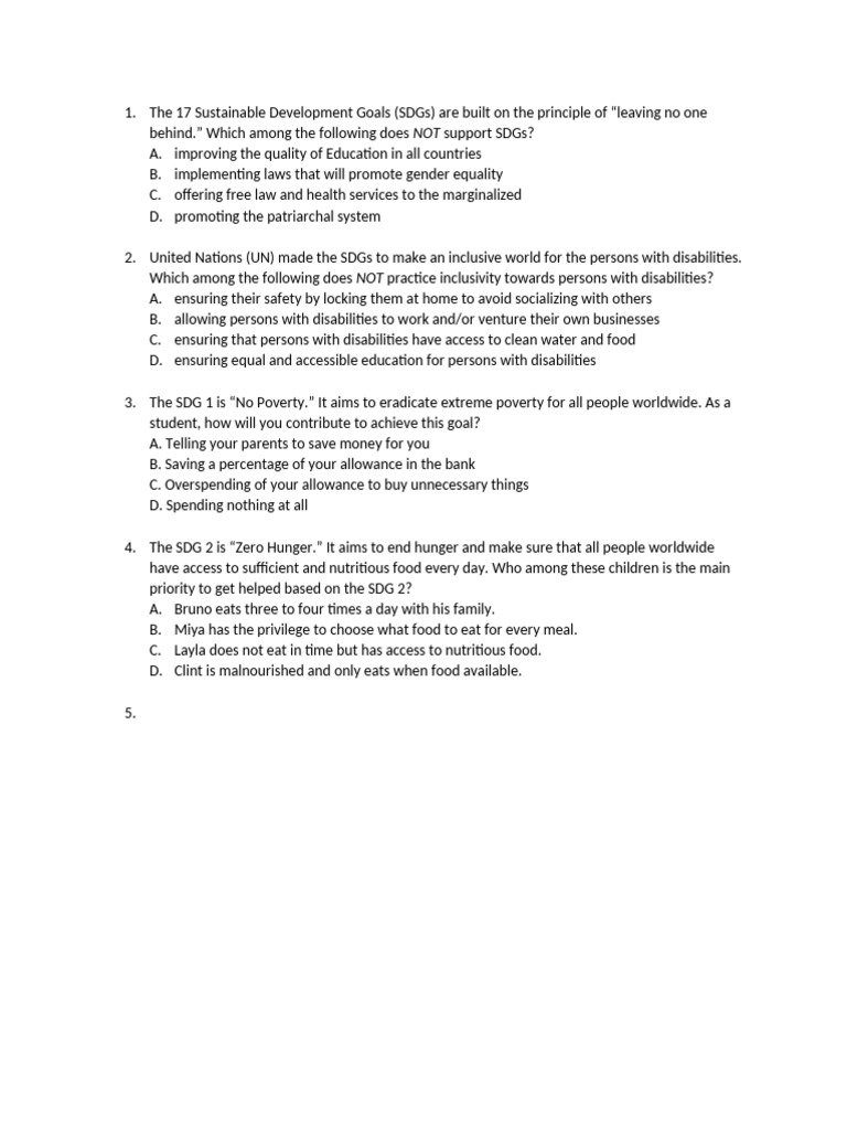 The 17 Sustainable Development Goals | PDF