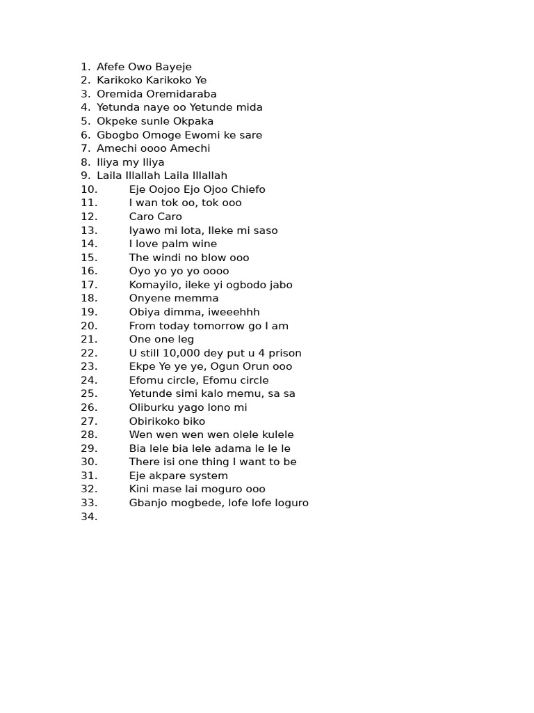 Kegites Songs Bogger | PDF