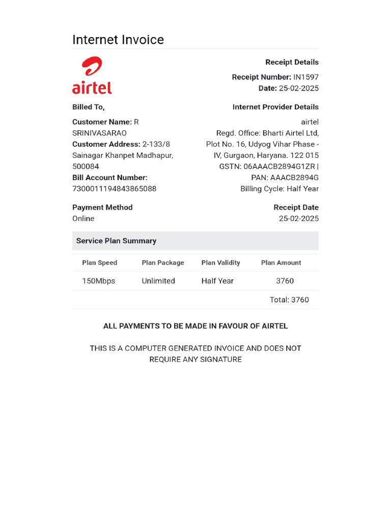 Internet Invoice-7300011194843865088 | PDF