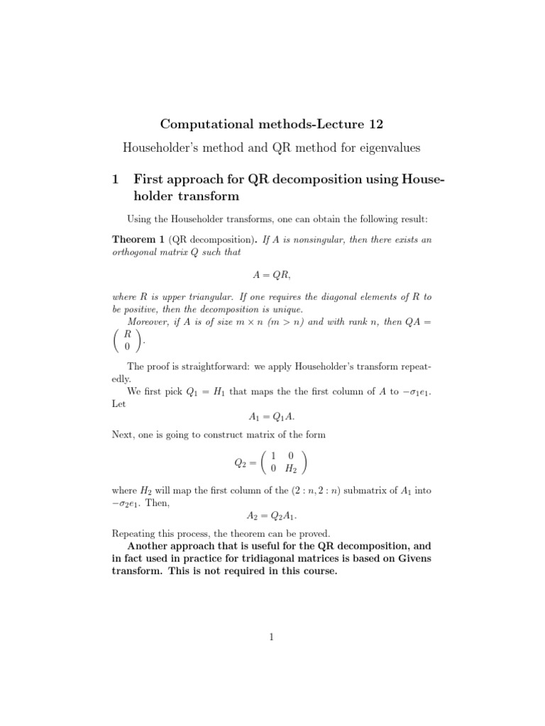 lec12 (1) | PDF | Matrix (Mathematics) | Eigenvalues And Eigenvectors