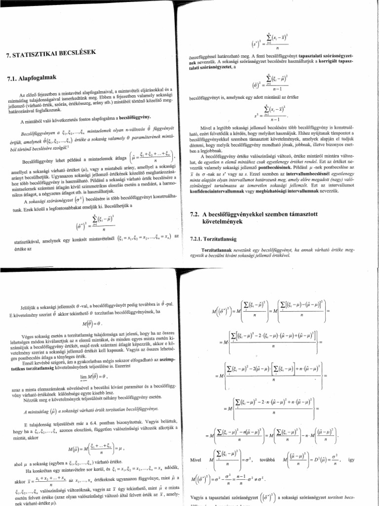 TK2_7_fejezet_becslések | PDF
