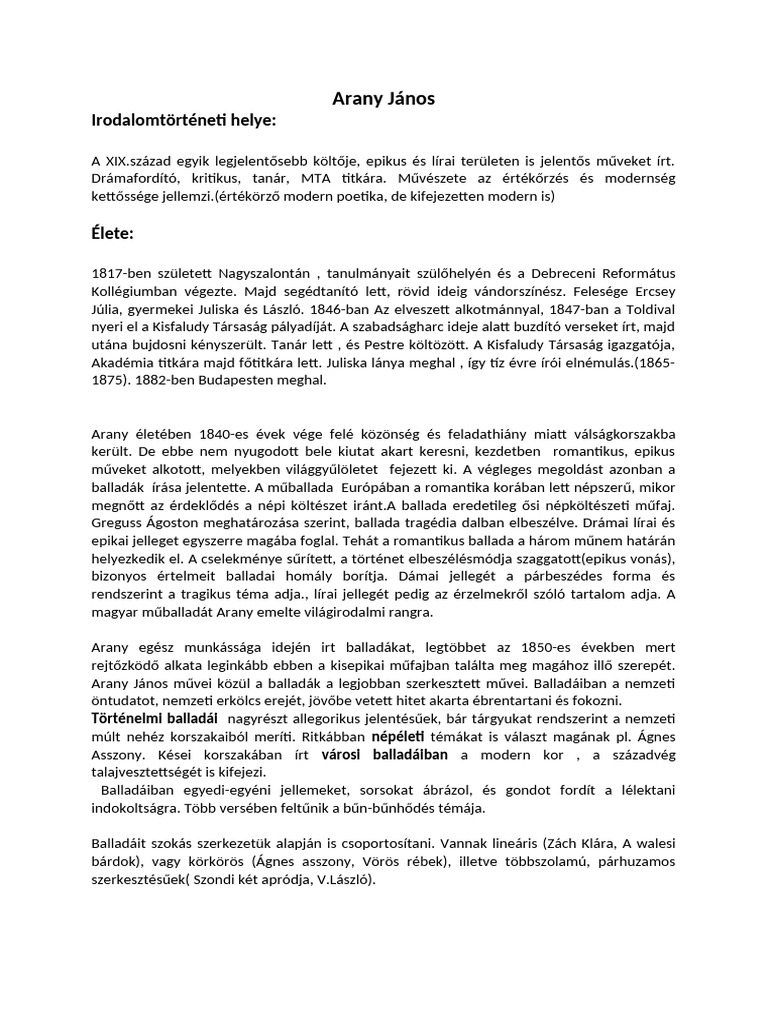 Arany János | PDF