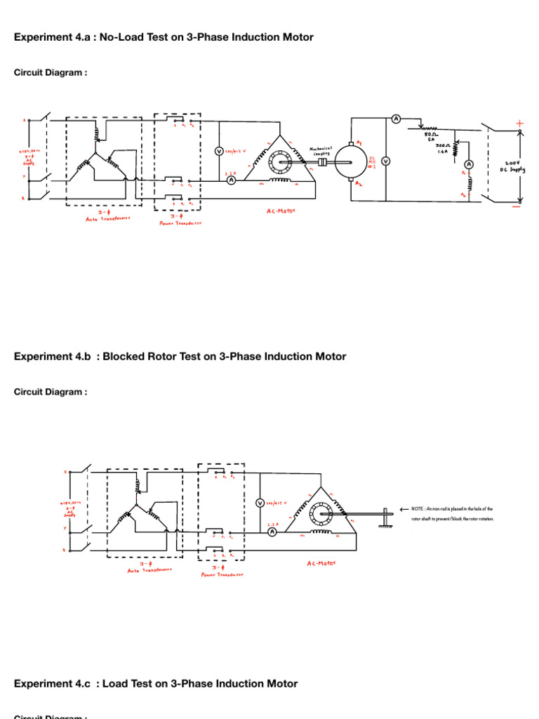 Circuit Diagrams For Experiment 4 Induction Motor | PDF | Machines ...