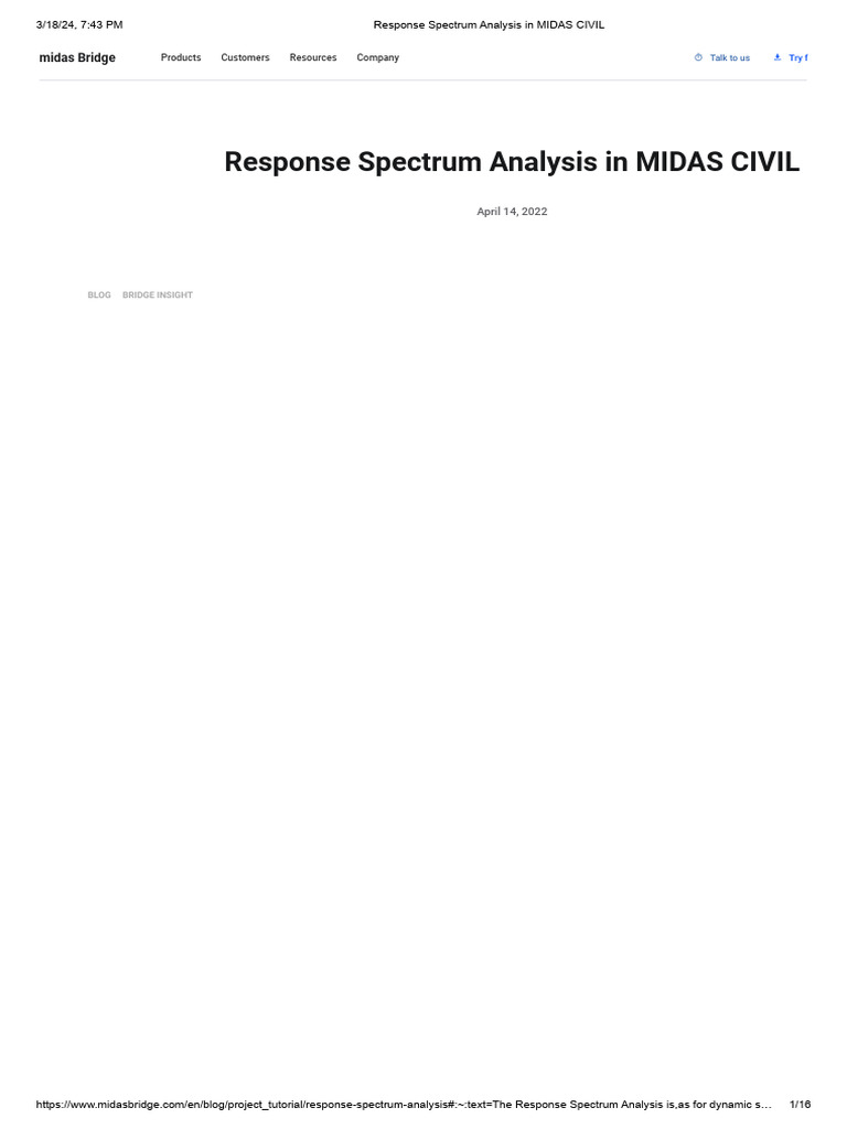 Response Spectrum Analysis in MIDAS CIVIL | PDF | Mechanics | Applied And Interdisciplinary Physics