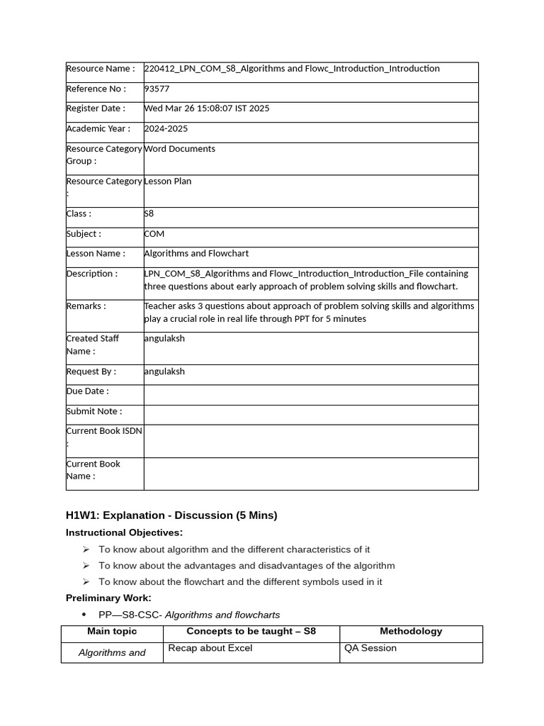 LPN COM S8 AlgorithmsandFlowc Introduction Introduction 1741586052495 | PDF | Algorithms ...