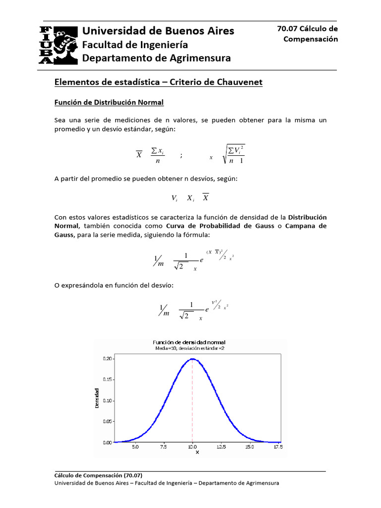 Criterio de Chauvenet | PDF | Distribución normal | Desviación Estándar