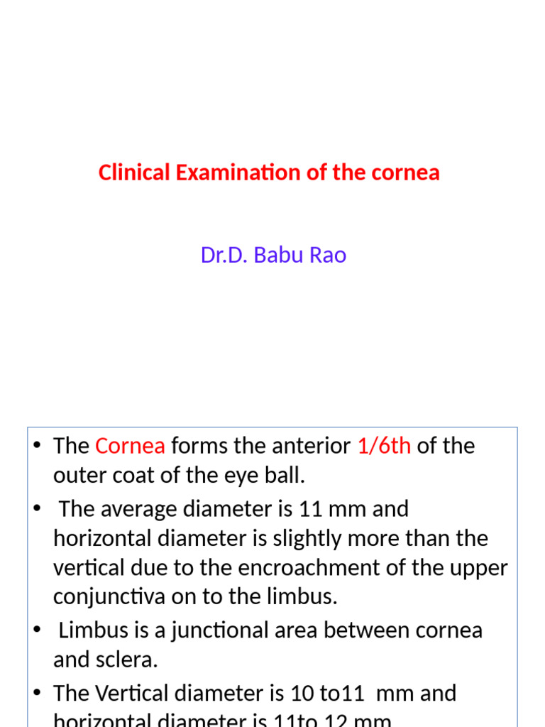 Clinical Corneal Examination Techniques | PDF | Cornea | Ophthalmology