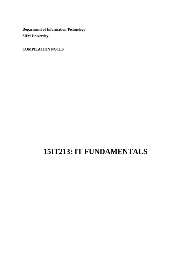 Compilation Notes For Unit 1 | PDF | Computer Network | Data