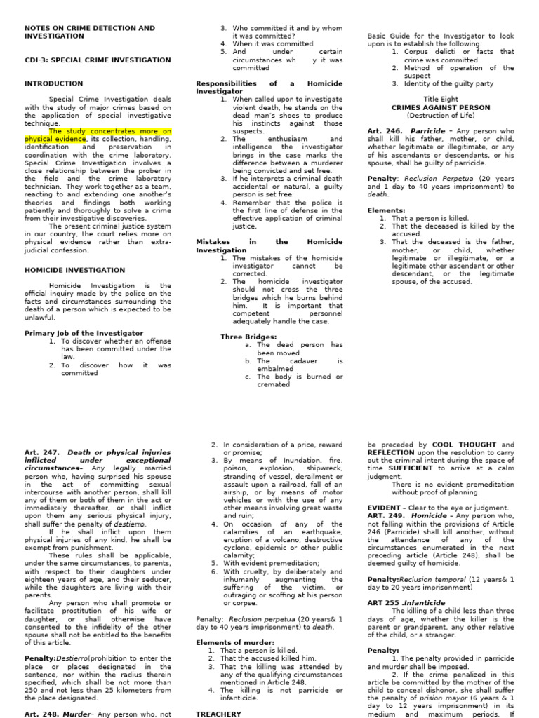 SPECIAL_CRIME_INVESTIGATION | PDF | Death | Murder