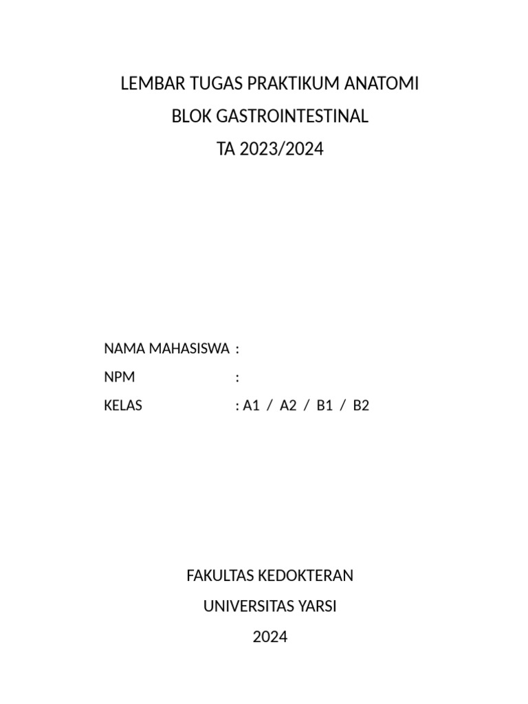 Tugas Praktikum Anatomi Blok Git 2024 | PDF