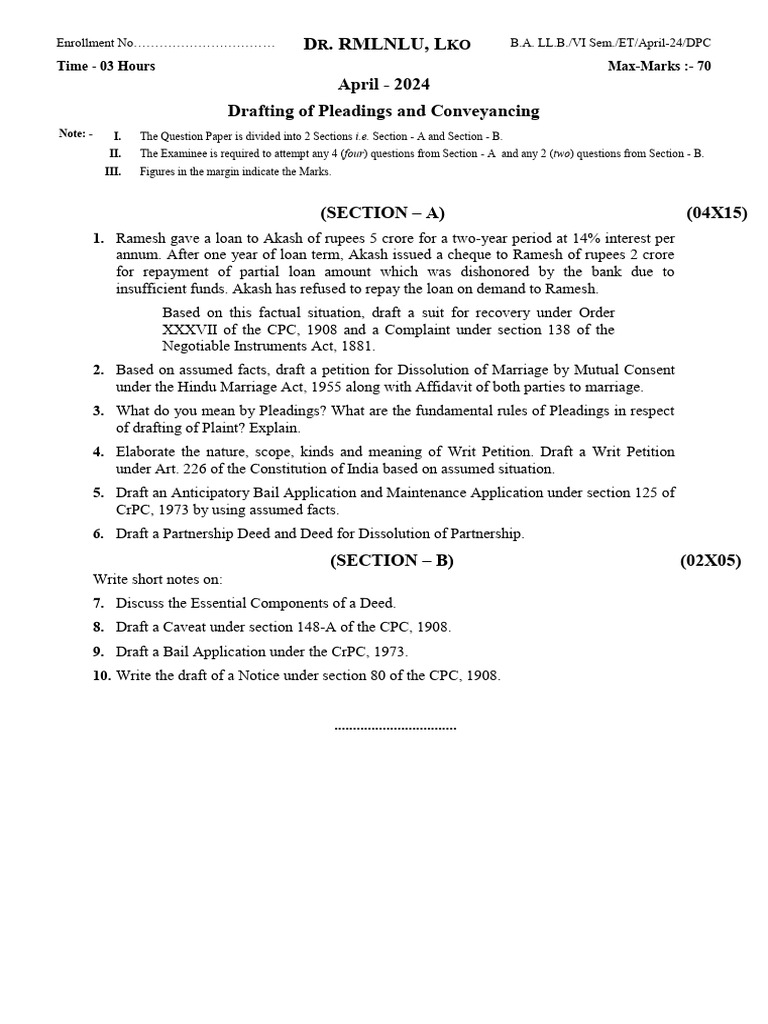 Drafting of Pleadings and Conveyancing | PDF | Common Law | Justice
