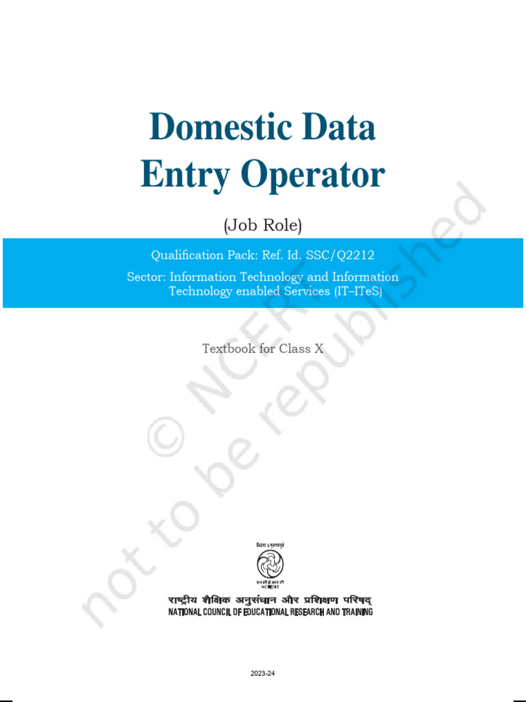 Class 10 Domestic Data Entry Operator Guide | PDF | Vocational ...