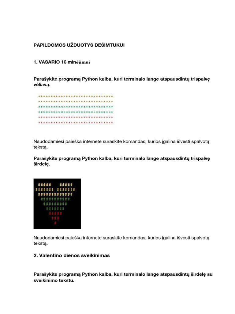 Papildomos Uzduotys Desimtukui | PDF