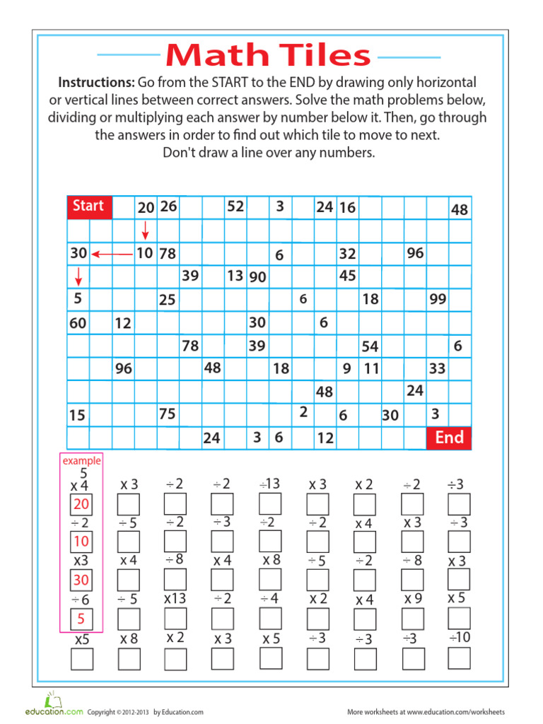Math Tile Puzzle | PDF