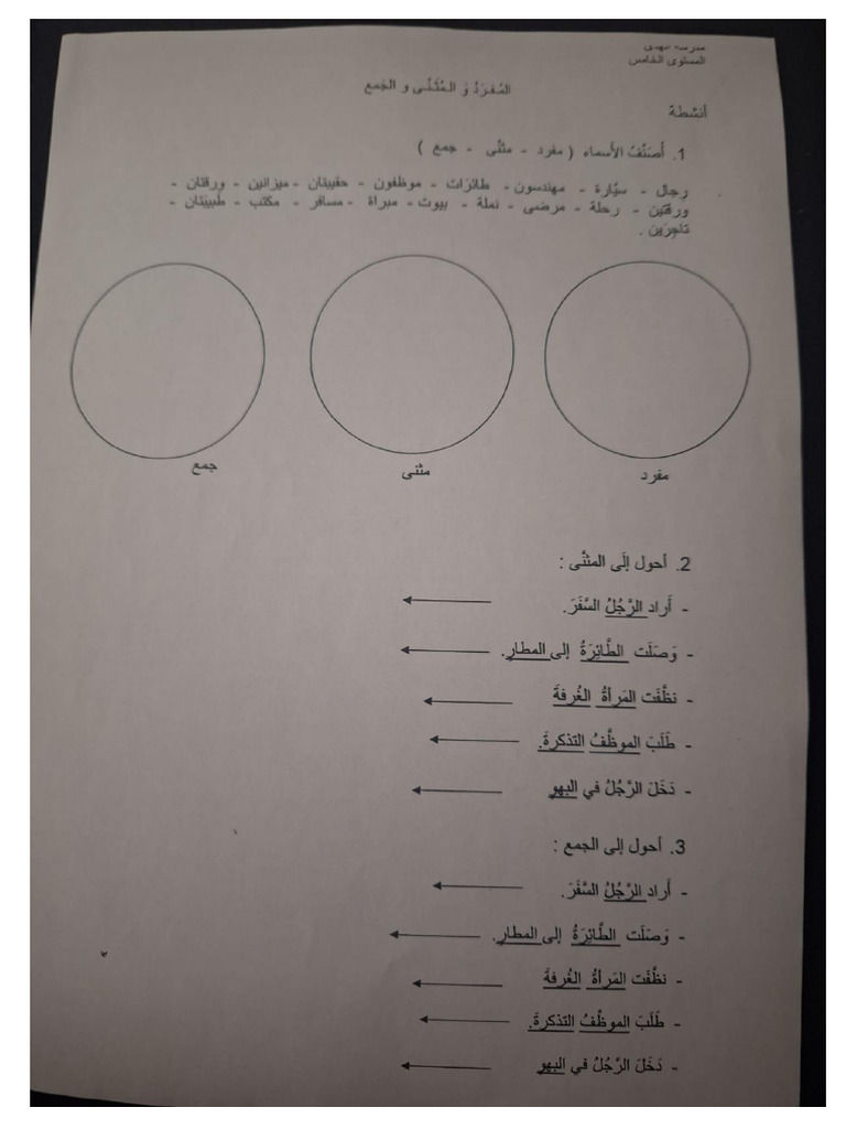 Exercice Arabe | PDF