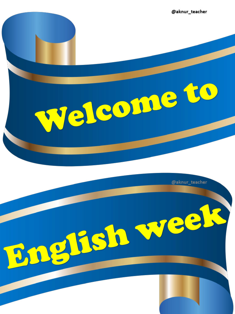 Welcome To English Week Pdf