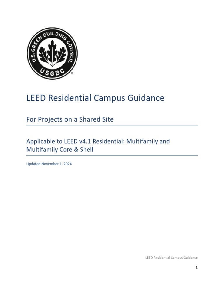 LEED Residential Campus Guidance - 11-1-24 1 | PDF