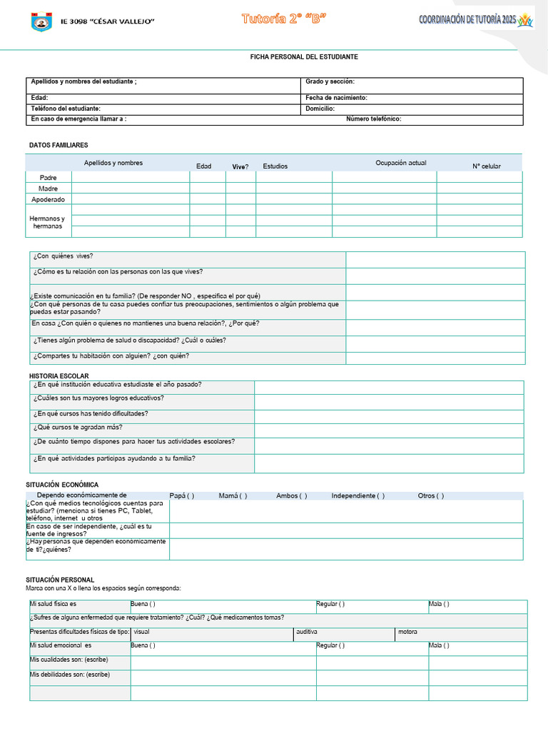 Ficha de Estudiante-2 | PDF